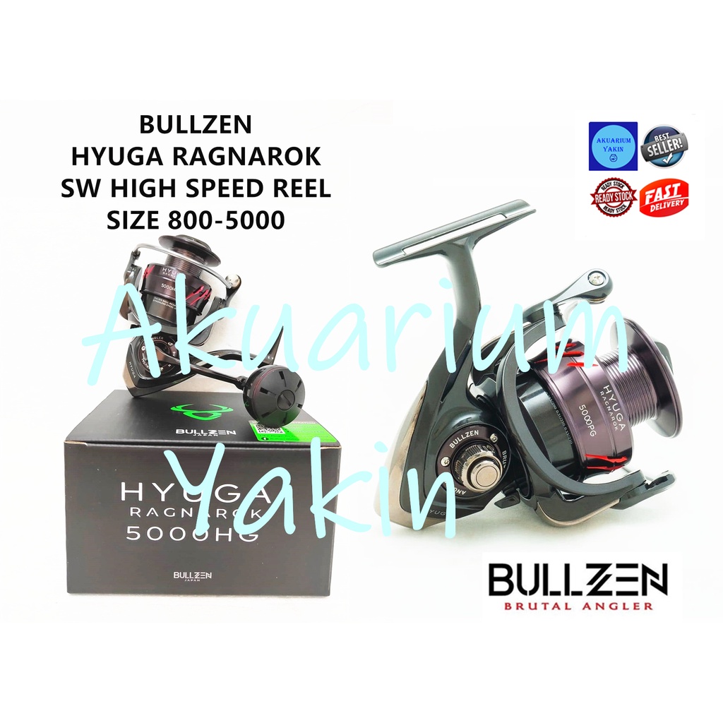 4077 BULLZEN HYUGA RAGNAROK SW HIGH SPEED SPINNING REEL 800 1000 2000 ...