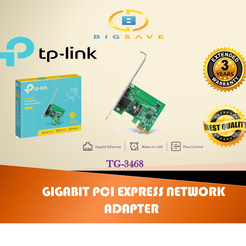 TP-LINK TG-3468 GIGABIT PCI EXPRESS NETWORK ADAPTER | Shopee Malaysia