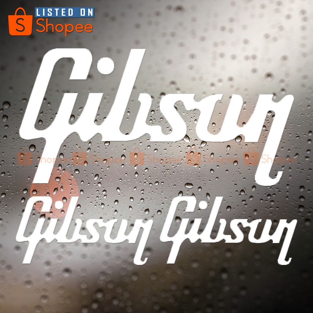 Stickers | (3X) Gibson Guitar Logo | Weather Proof die-cut decals | Set ...