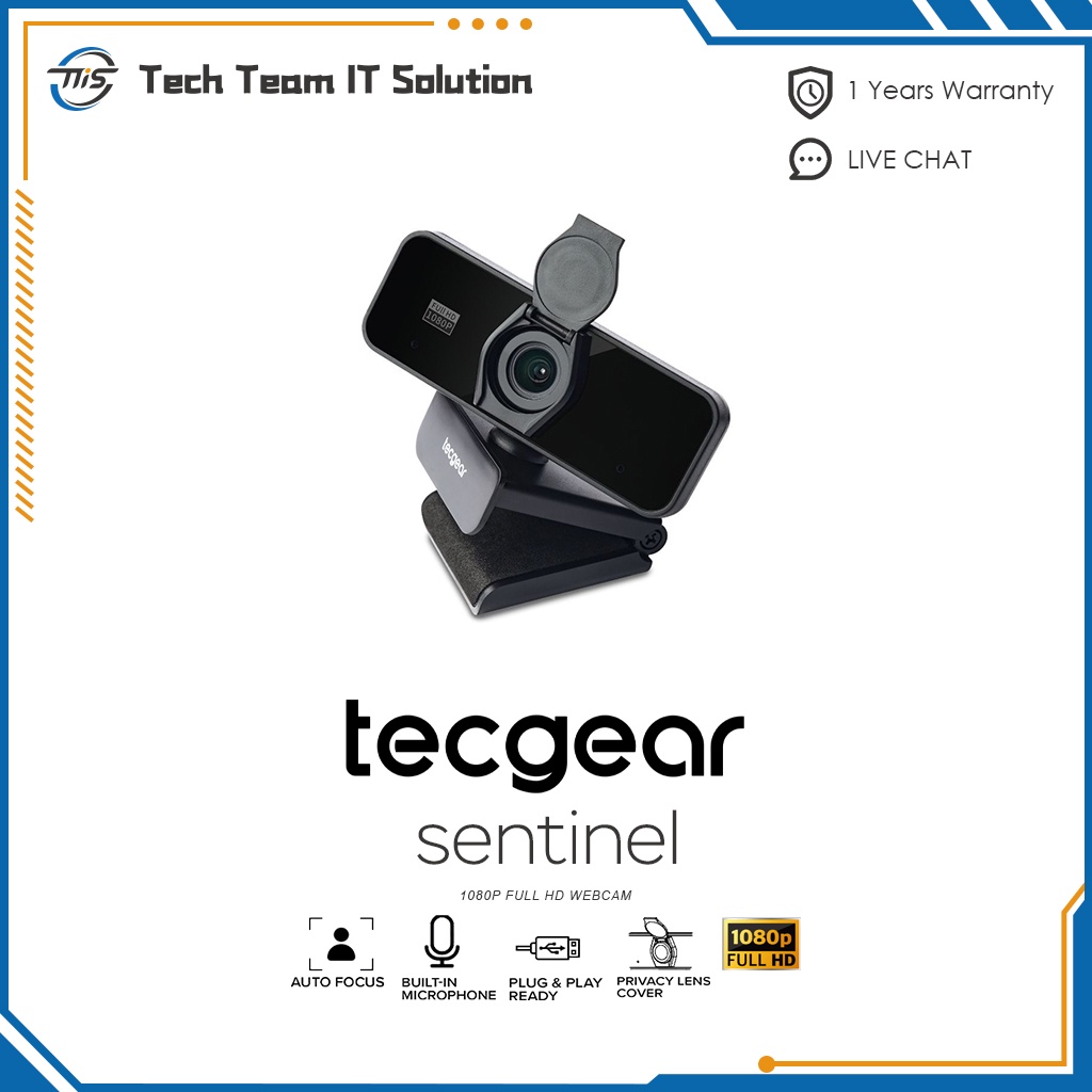 Tecgear Sentinel Auto Focus 1080P Full HD Webcam | Shopee Malaysia