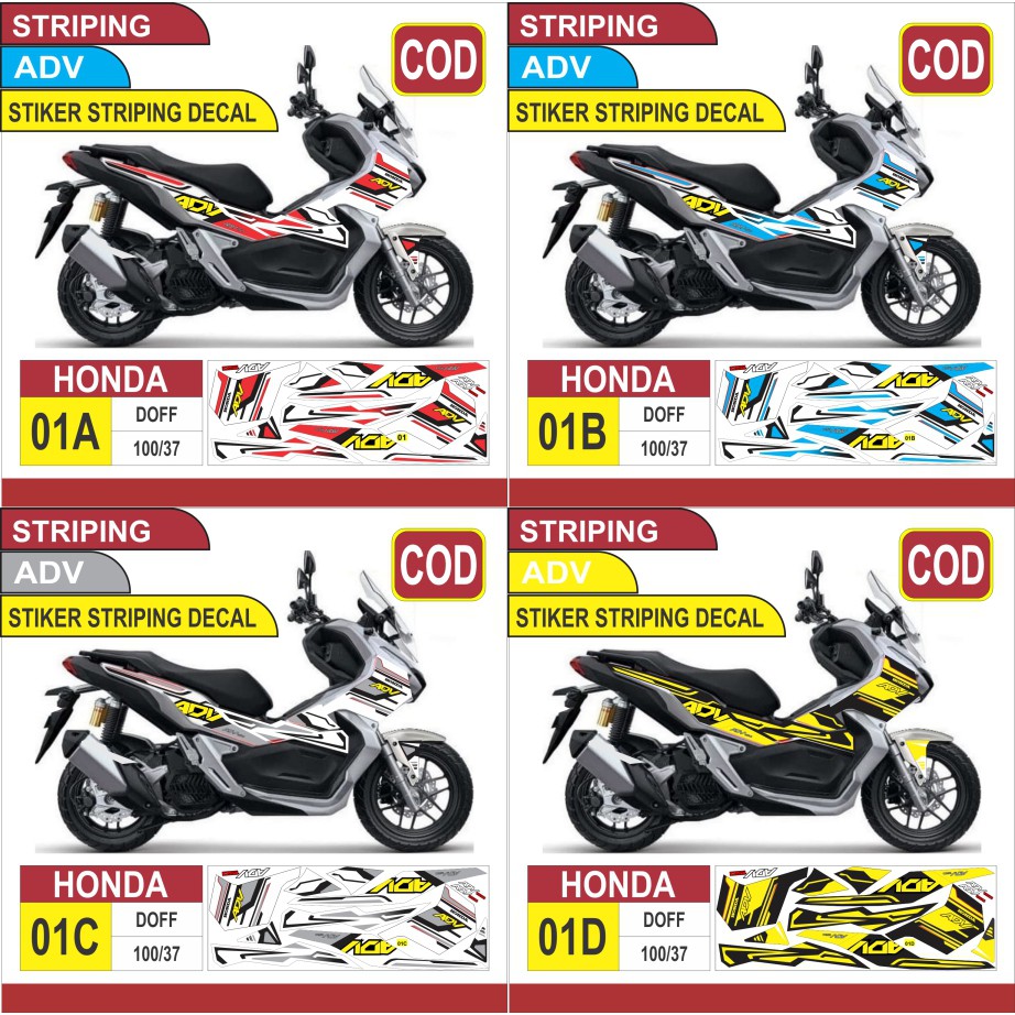 Sticker decal striping honda ADV Variation All ready Can Add Numbers ...