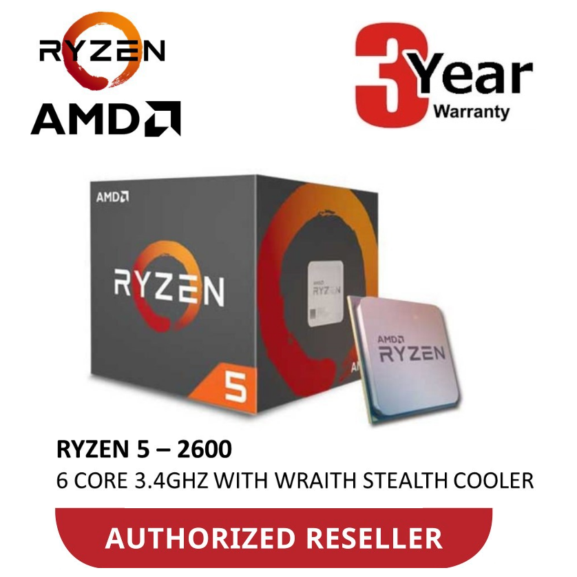 AMD RYZEN 5 2600 6 CORE, 3.9GHZ MAX BOOST, 3.4GHZ BASE BOXED PROCESSOR ...