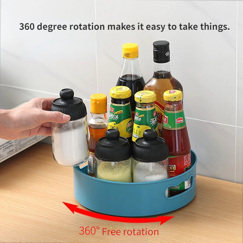 360 Rotating Tray Kitchen Storage Seasoning Containers Spice Jar Snack ...