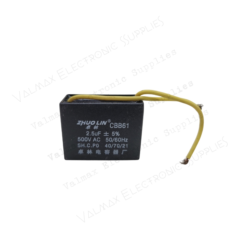 Fan Capacitor CBB61 2.5uF 500V.AC ±5% 50/60Hz 风扇电容器 | Shopee Malaysia
