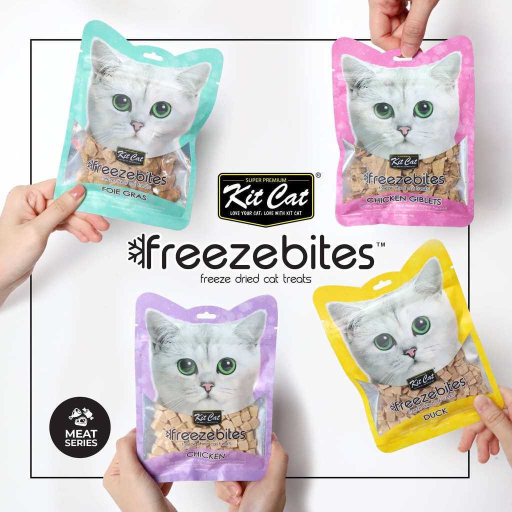 Kit Cat Freeze Bites 15g/20g Grain Free Freeze Dried Cat Treats ...