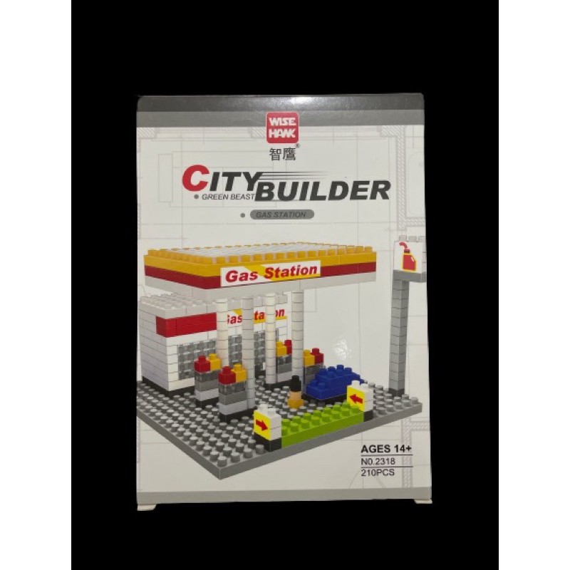 WISE HANK Gas Station City Building Blocks(2318) | Shopee Malaysia