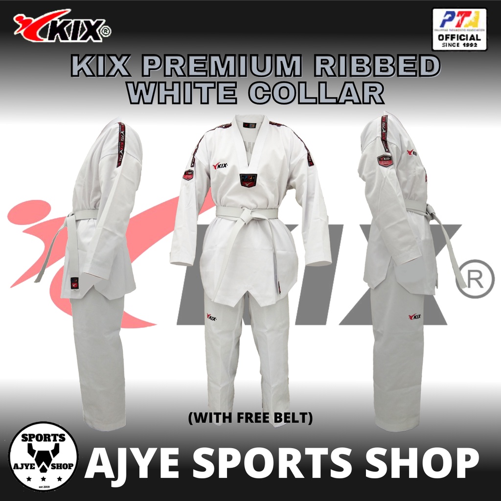 KIX TAEKWONDO | PREMIUM RIBBED UNIFORM | w/ Free color belt | Shopee Malaysia