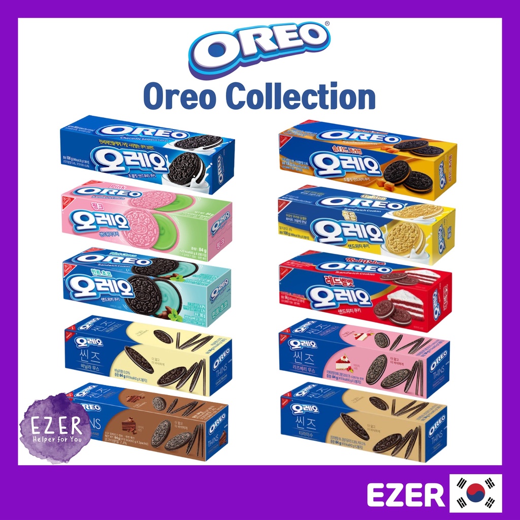 [OREO] Korean Snacks Oreo Collection (White Cream/Mint Chocolate ...