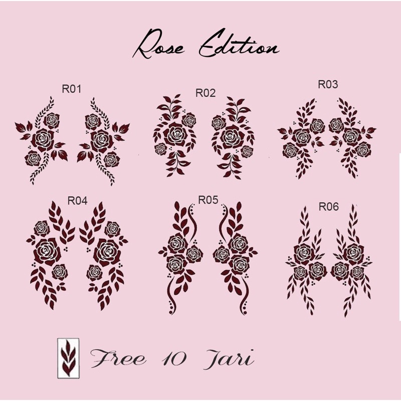 Henna Sticker ROSE edition | Inai Sticker by Awawanike | Shopee Malaysia