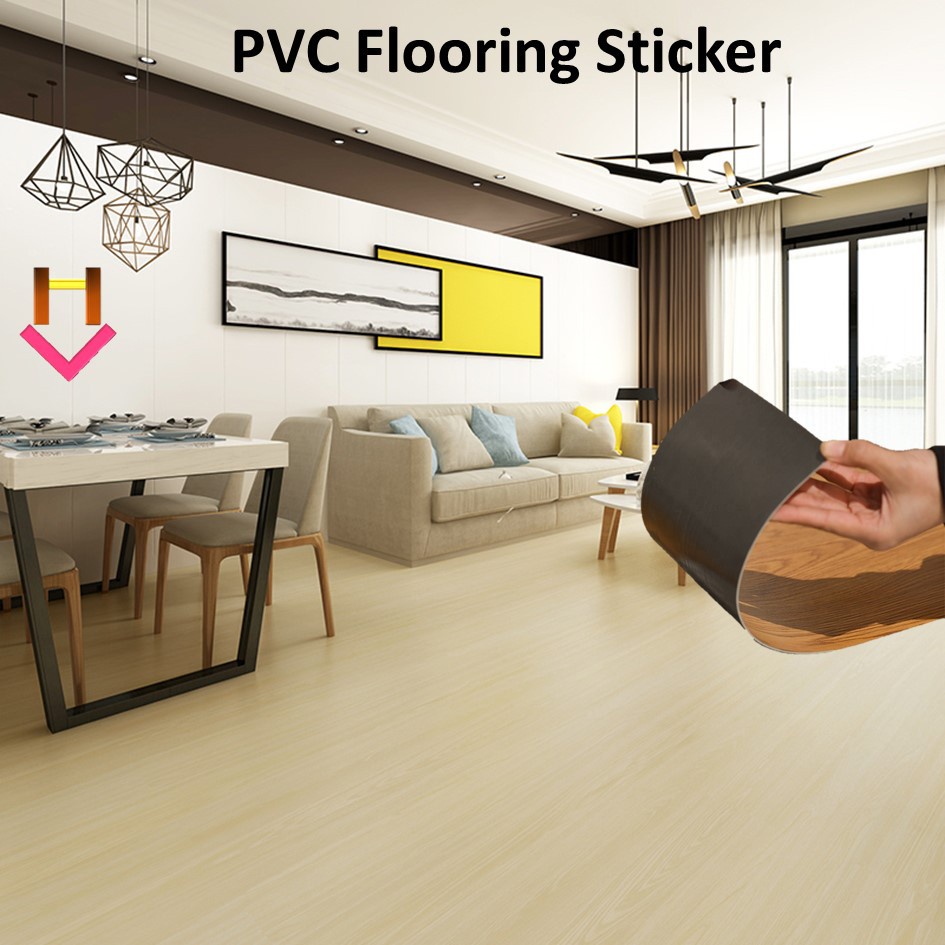 15x91cm Self Adhesive PVC Flooring PVC Floor Panel Sticker Wood Grain ...