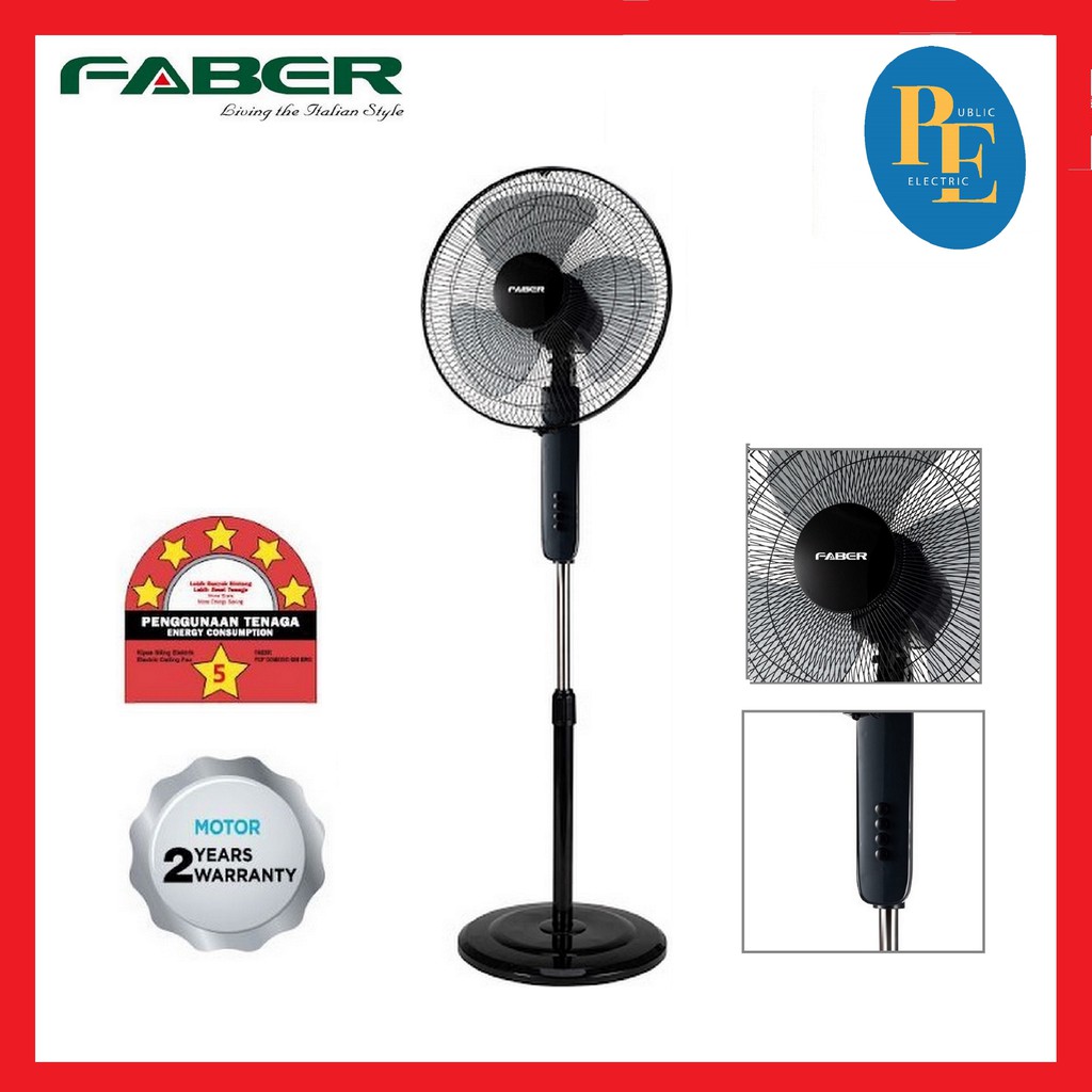 Faber Stand Fan 16"/40cm - FSF VIENTO 1631BK | Shopee Malaysia