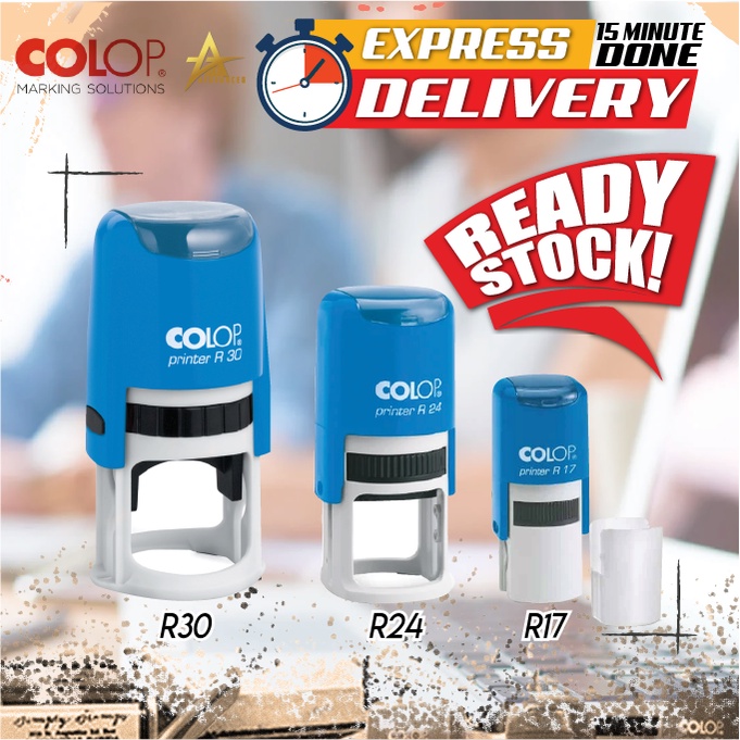 COP BULAT COLOP ROUND STAMP I RUBBER STAMP I RUBBER I COLOP SELF-INKING | Shopee Malaysia