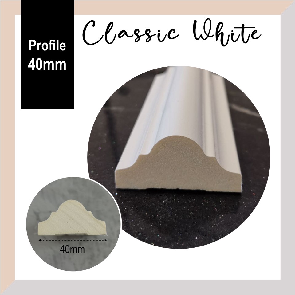 40mm Wainscoting Siap Potong PU (HARD) (BUKAN FOAM / KAYU)/ DIY ...