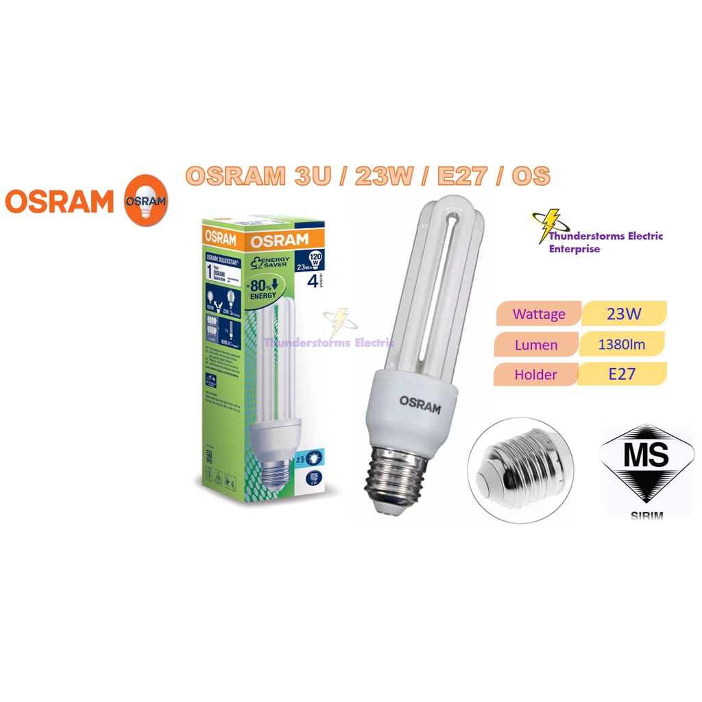 OSRAM PLCE DULUXSTAR 3U 23W E27 BULB 865 | Shopee Malaysia