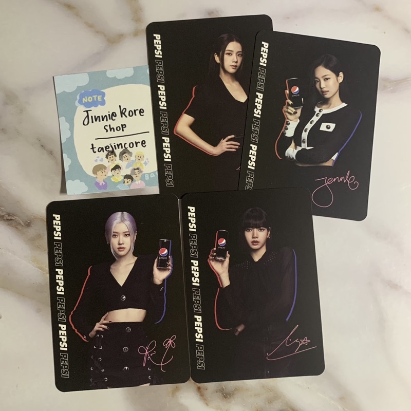 Pepsi BLACKPINK BLACK VERSION PINK LISA JISOO PHOTOCARD PC MY BP JENNIE ...