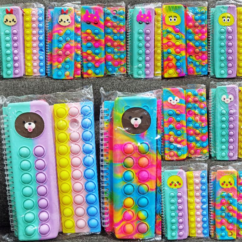 Multi-functional Pop It NoteBook with Pencil Case Design Release Stress ...