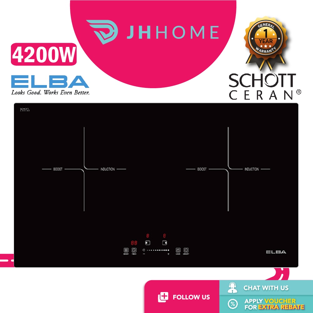 Elba (2100W+2100W) Built-In Induction Cooker EIC-K7082ST | Schott Ceran ...