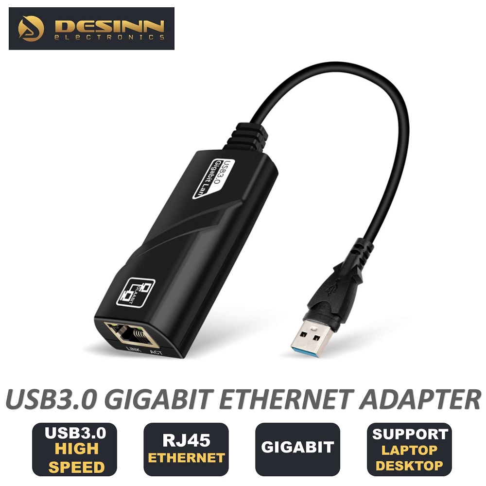 USB Ethernet Adapter USB 3.0 to 10/100/1000 Gigabit Ethernet LAN ...
