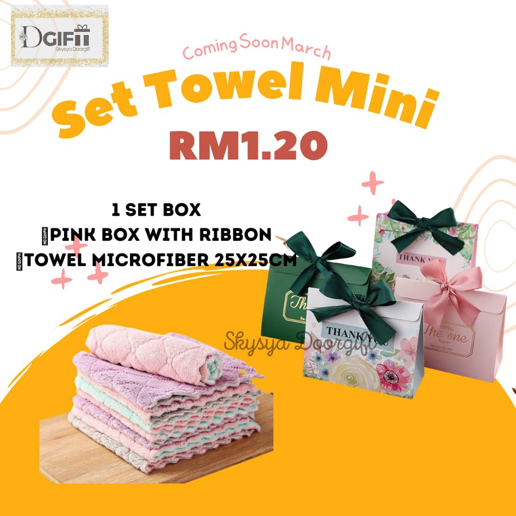 100 SET DOORGIFT VVIP MURAH COOKIES & TOWEL SERENDAH RM1.60 SKYSYA ...