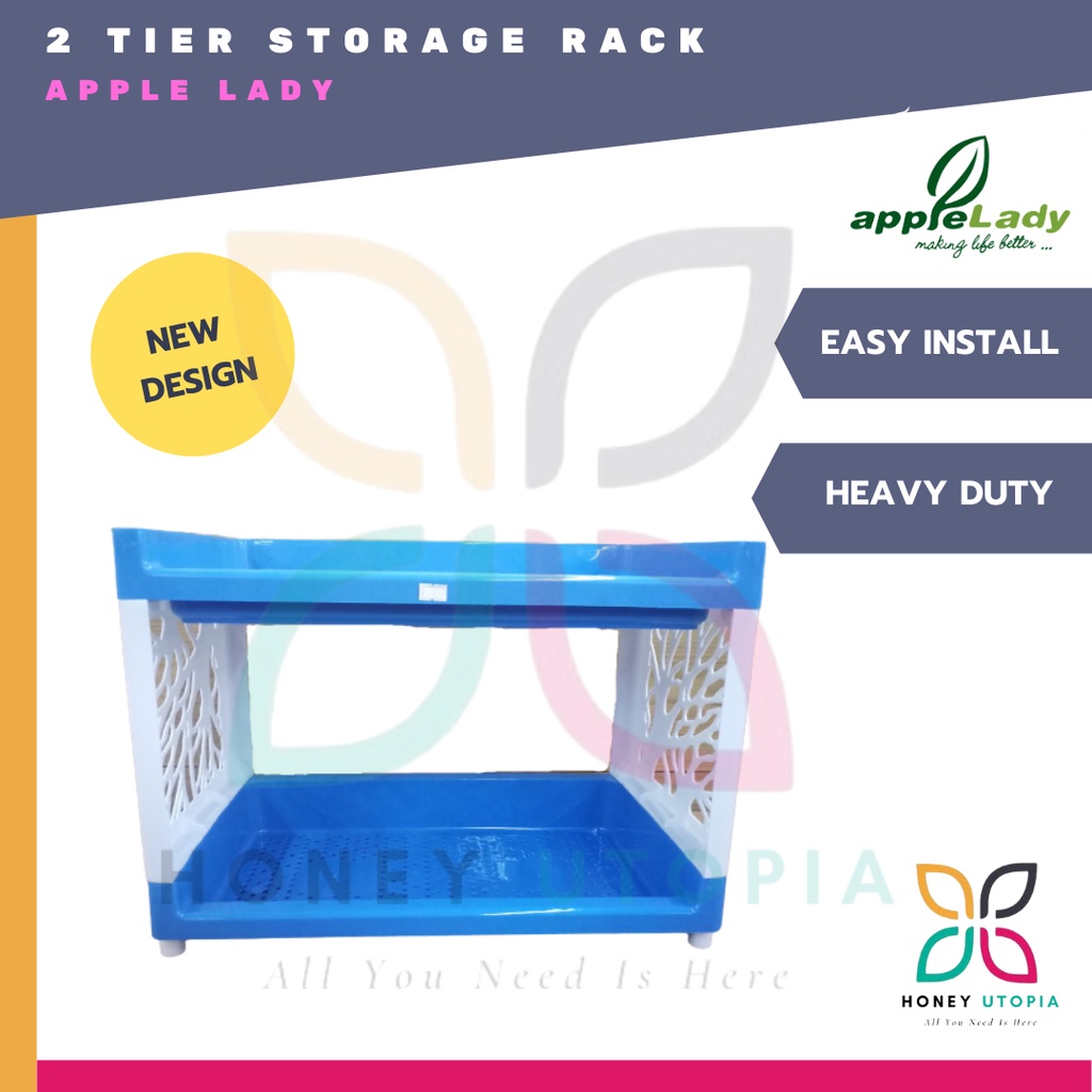 AppleLady Heavy Duty 2 Tier Storage Rack/ Plastic Rack/2 Tier Rack ...