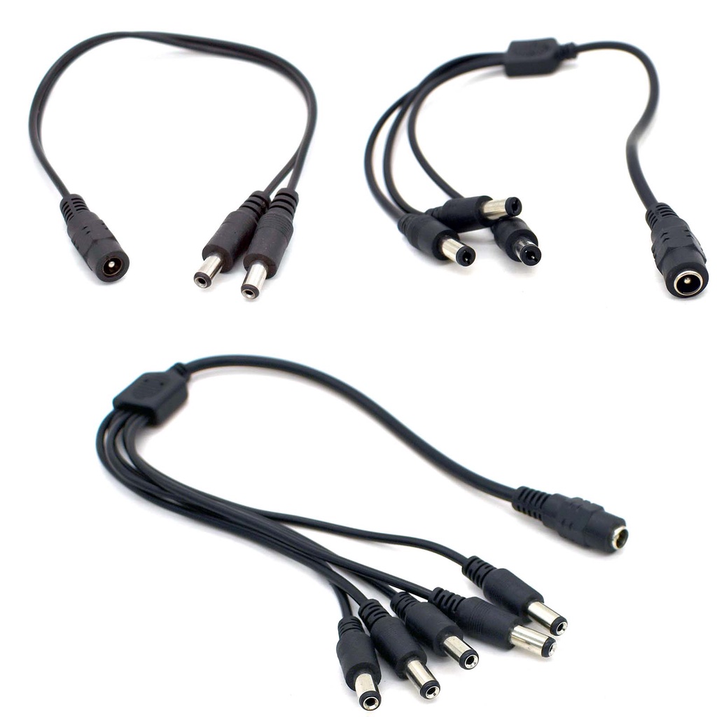 DC Power Splitter 5.5mm 2.1mm 1 Female to 2 male way connector Plug ...