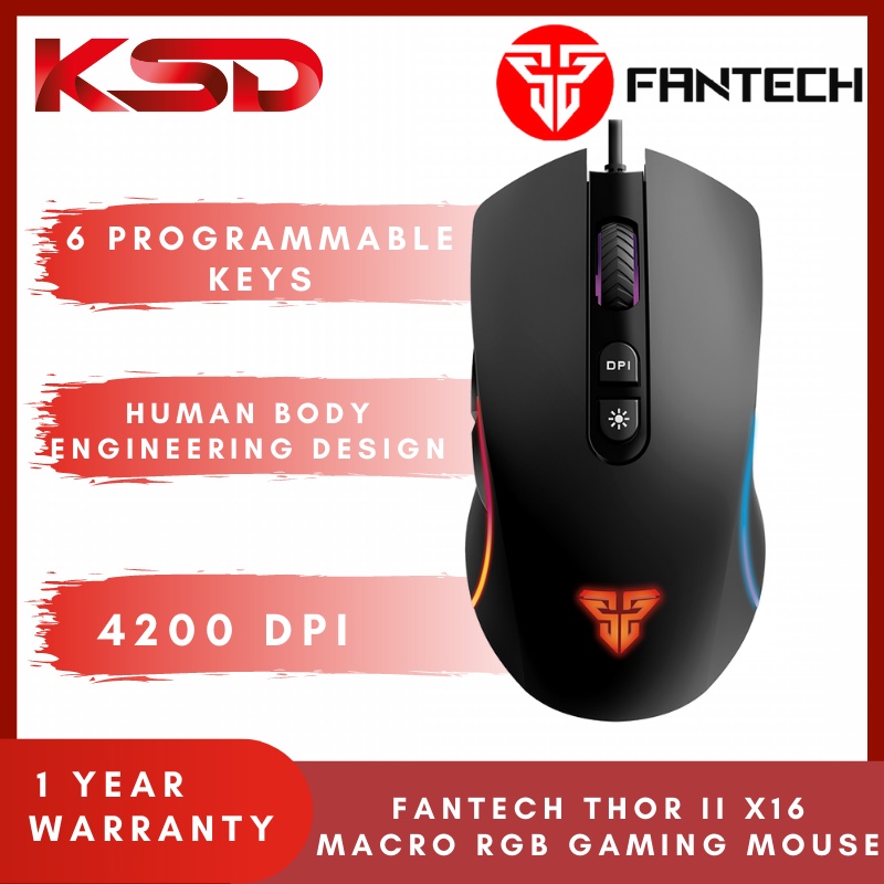Fantech X16 MACRO RGB GAMING MOUSE | Shopee Malaysia