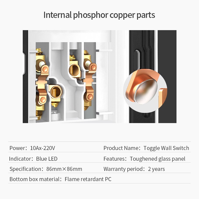 PSSRISE key switch socket 3D tempered glass led indicator button ...