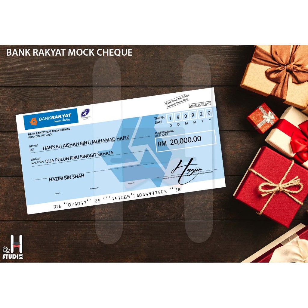 Bank Rakyat Mock Cheque / Replika Cek | Shopee Malaysia