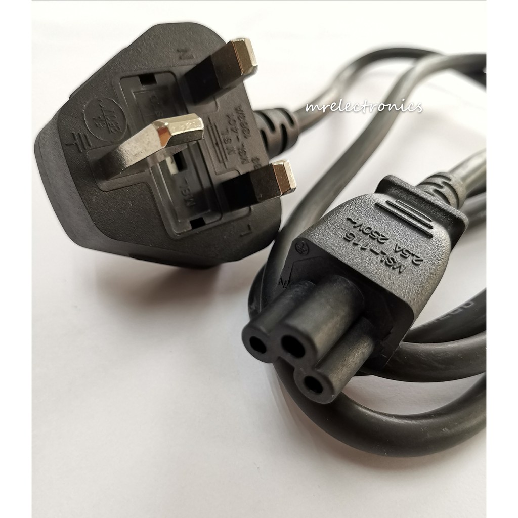 3PIN UK TO IEC C5 MAINS LEAD POWER CABLE WITH FUSE.(1.8M) | Shopee Malaysia