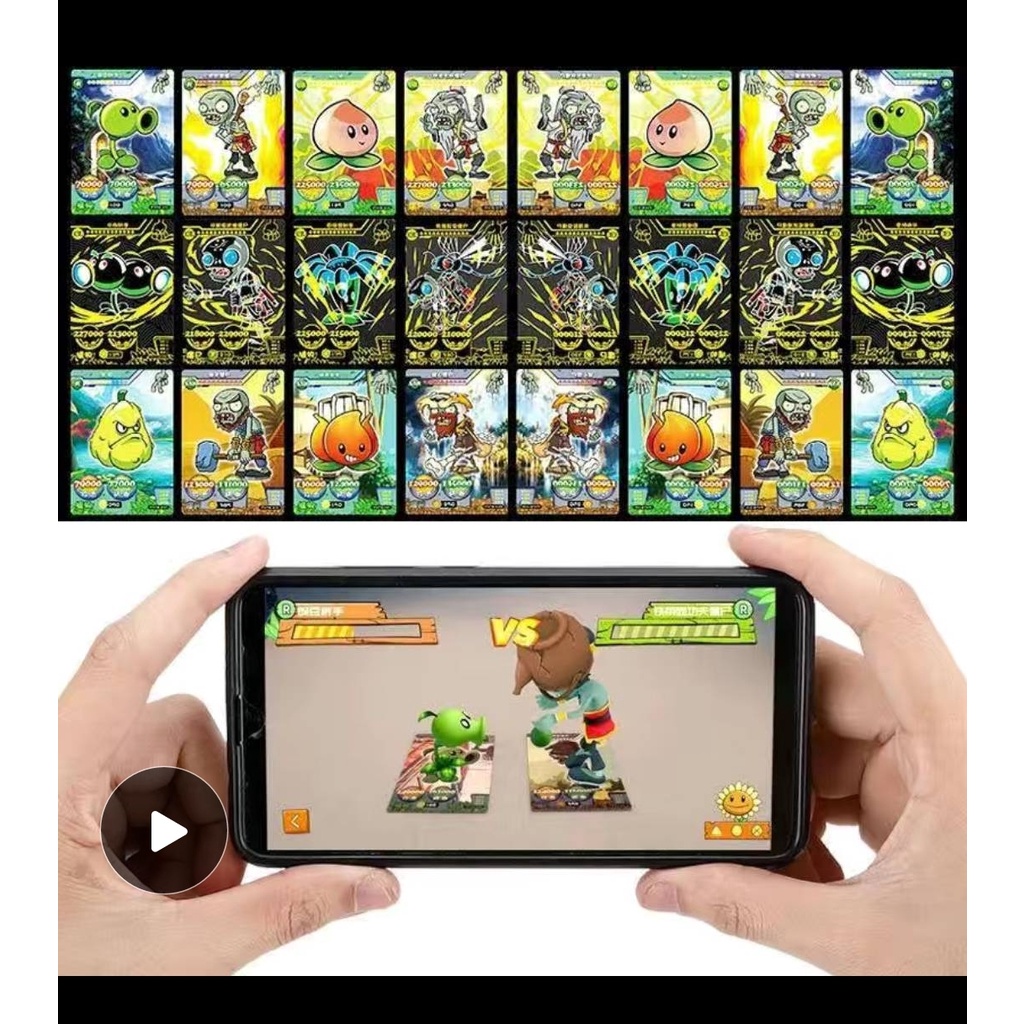 8 Pcs Plant VS Zombie Scan AR Card Games 8张 植物大战僵尸 扫描 AR 对战卡 卡牌收藏册 ...