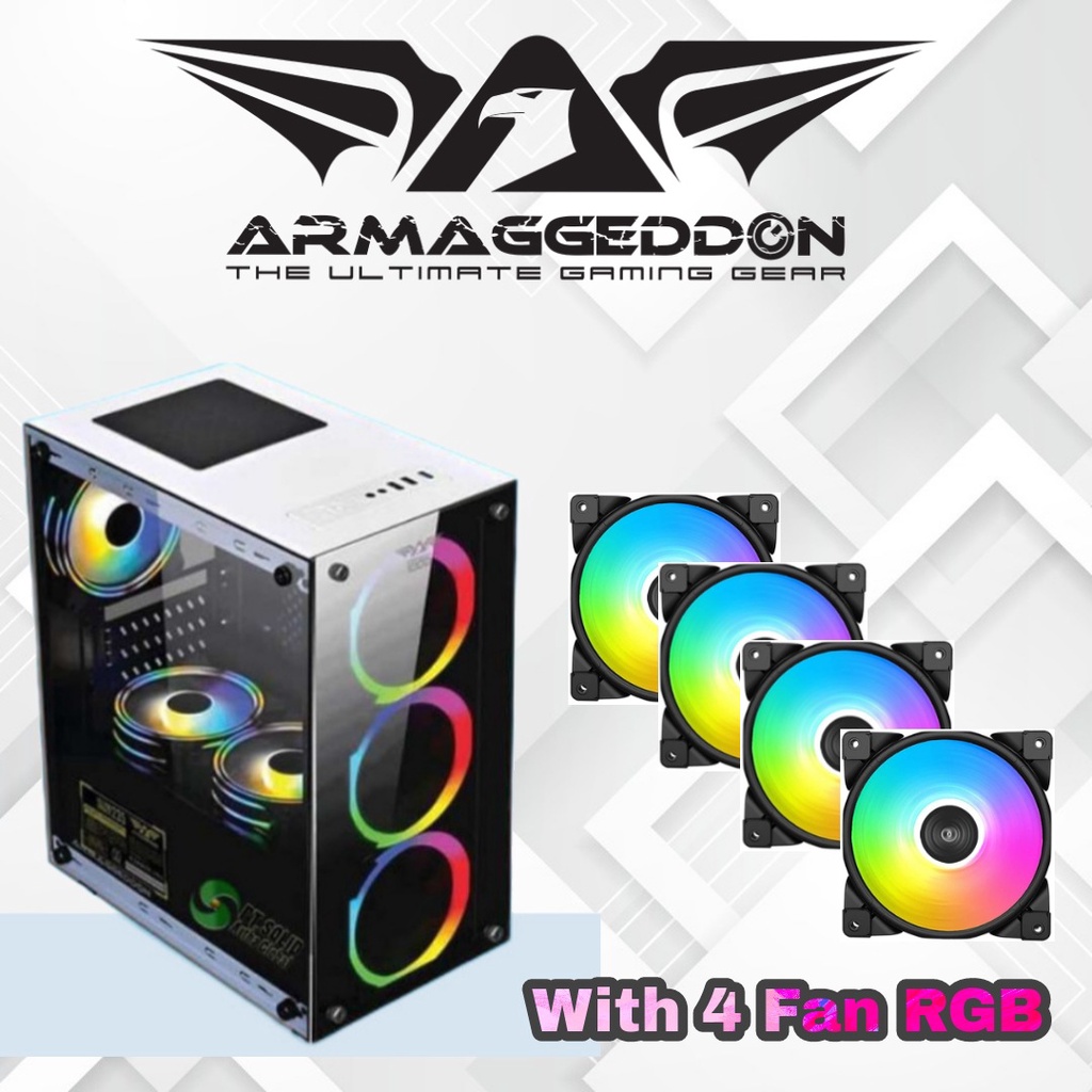 Casing PC Gaming Armaggeddon NIMITZ TR1100 White/Black FREE Fan Mini ...