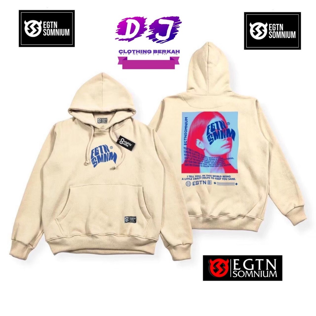 Original Small God CREAM HOODIE EGTN SOMNIUM BANDUNG / SWEATER FLLECE ...