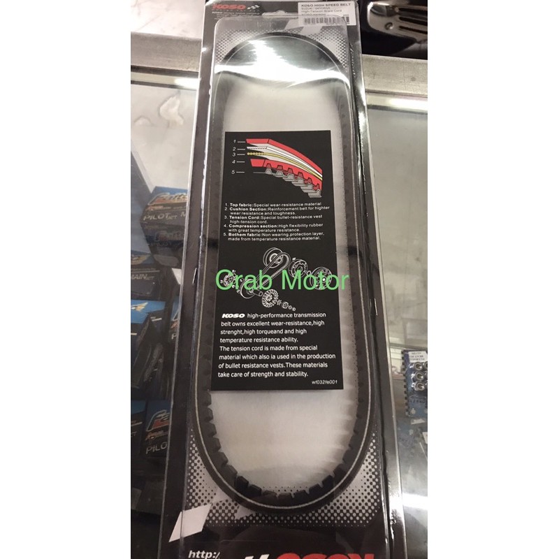 KOSO High Speed CVT Belt (Aerox - NMAX - Skydrive 125 - Mio Sporty ...
