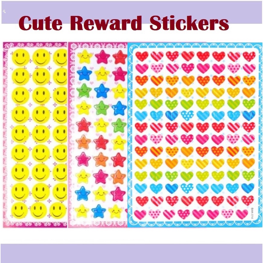 Waterproof Reward Sticker Cute Smiley Face Star Shape | Shopee Malaysia