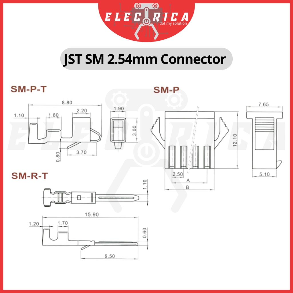 (1 SET) 2.54MM SM Connector Plug Pitch Female and Male Housing + Terminals SM2.54 2P - 8P ...