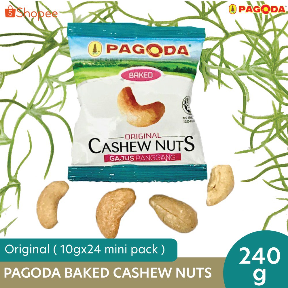 Pagoda Baked Cashew Nuts Original Mini Pack 240g (10g x 24pkt) | Shopee ...