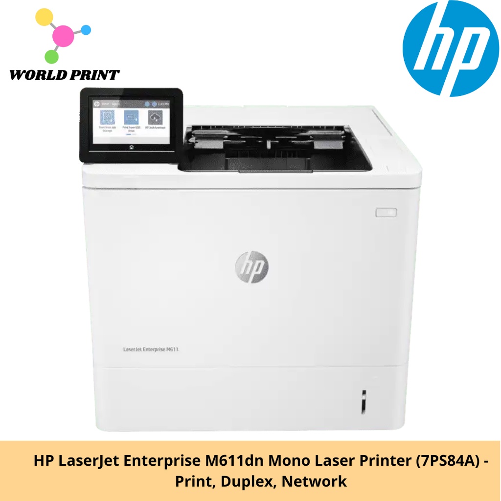 HP LaserJet Enterprise M611dn Mono Laser Printer (7PS84A) - Print ...