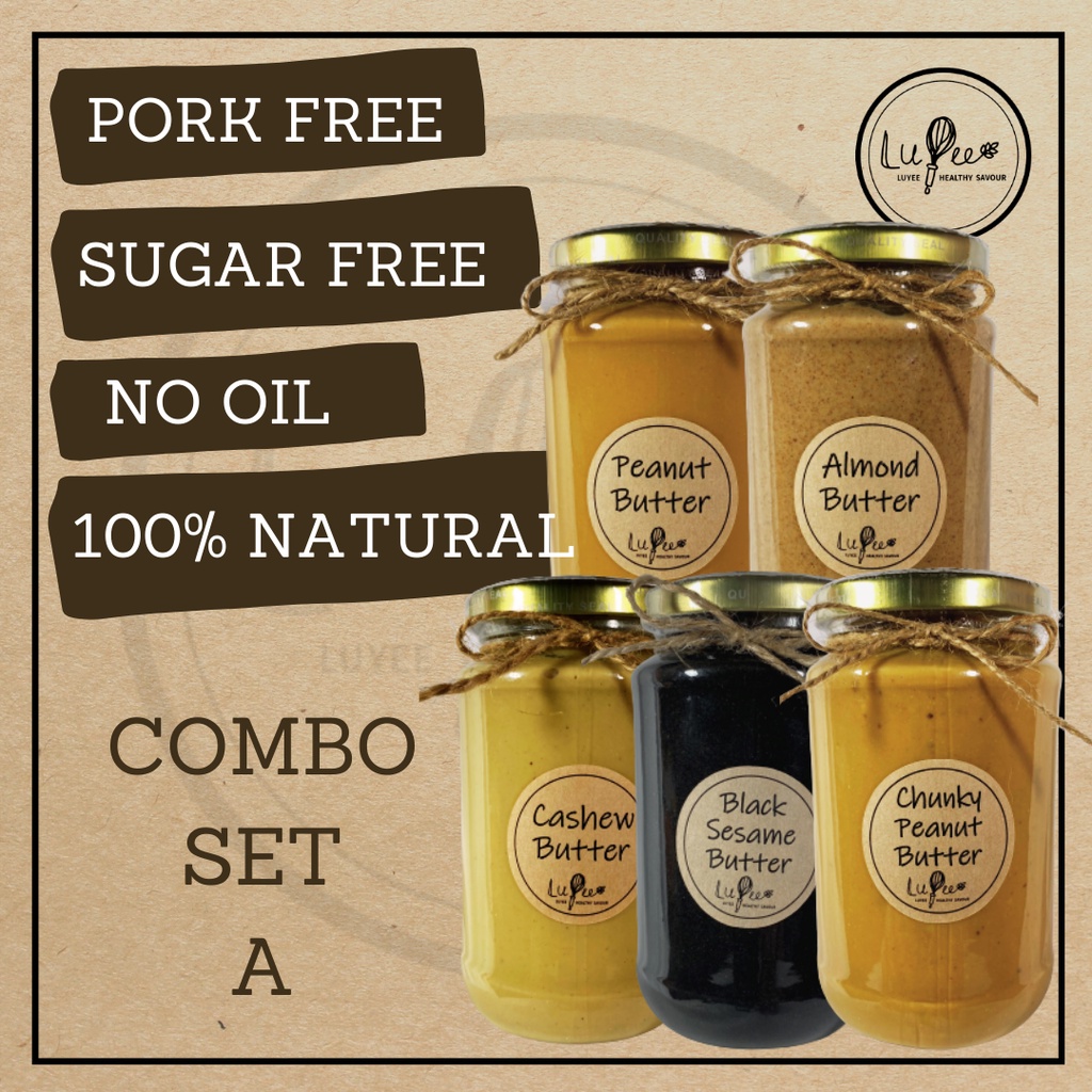 LUYEE 100% Pure Nut Butter Combo Set (no sugar/no oil/no salt) | Shopee Malaysia