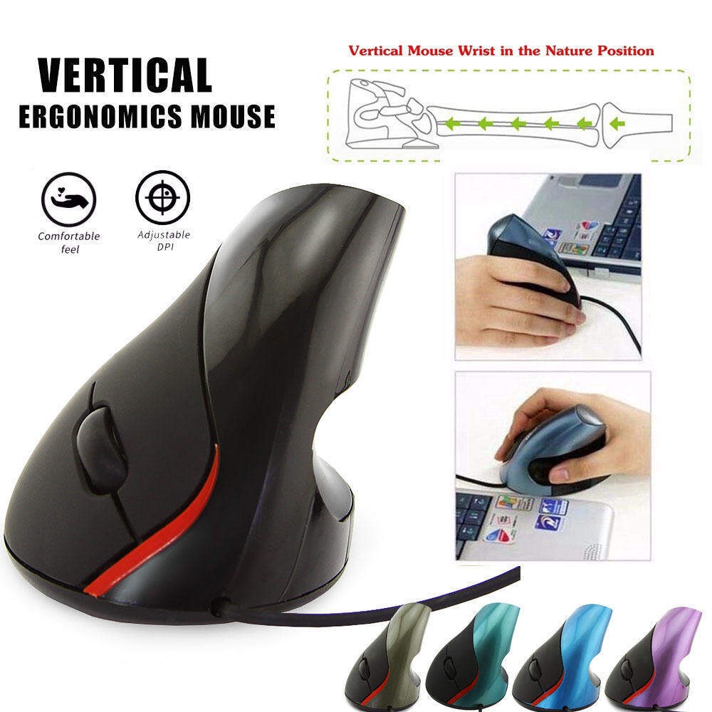 CHUYI Vertical Ergonomics Mouse 1600 DPI USB Vertical Hand-held 5 ...