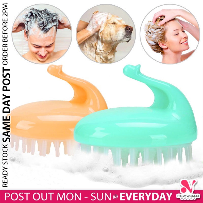 𝗘𝗫𝗙𝗢𝗟𝗜𝗔𝗧𝗘 》Silicone Edge Shower Hair Brush Spa Washing Cleaning Magic ...