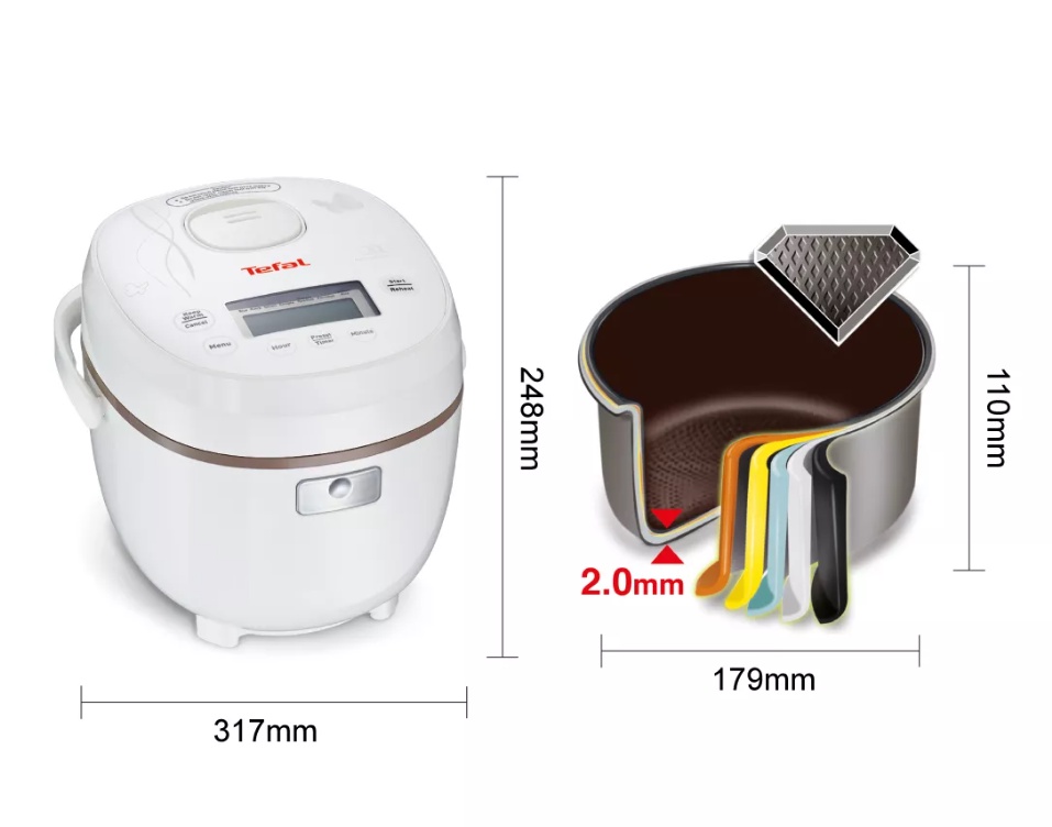 [Bubble Wrap] Tefal 0.7L (4 Cups) Mini Fuzzy Logic Rice Cooker RK5001 ...