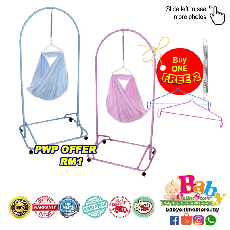 [BUY 1 FREE 2 & PWP RM1 ONLY] Golden Baby Double Spring Cot Stand ...