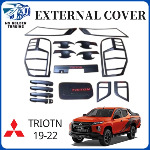 Mitsubishi Triton 2019-2022 Car Accessories Cover ABS Matte Black ...