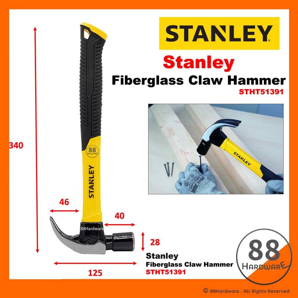 Stanley Hammer STHT51391 28MM claw hammer / hammer / tukul besi / tukul ...