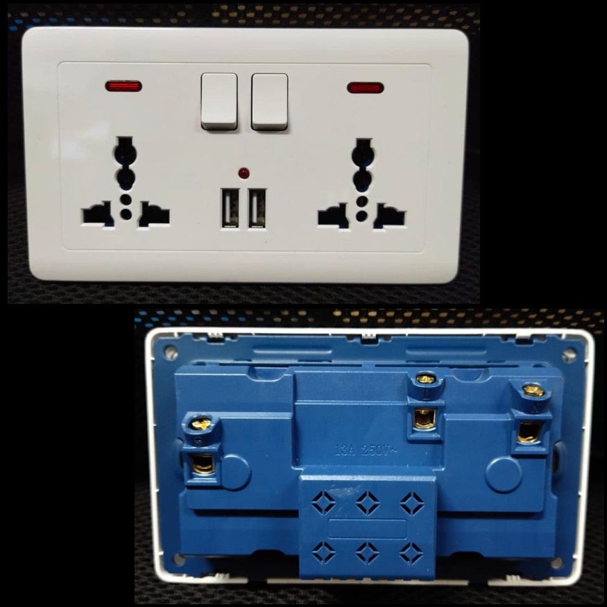 ⚡️SHOCKING SALE⚡️ 13A HIGH CLASS WALL SWITCH ( WHITE ) MULTI USB CHINA ...