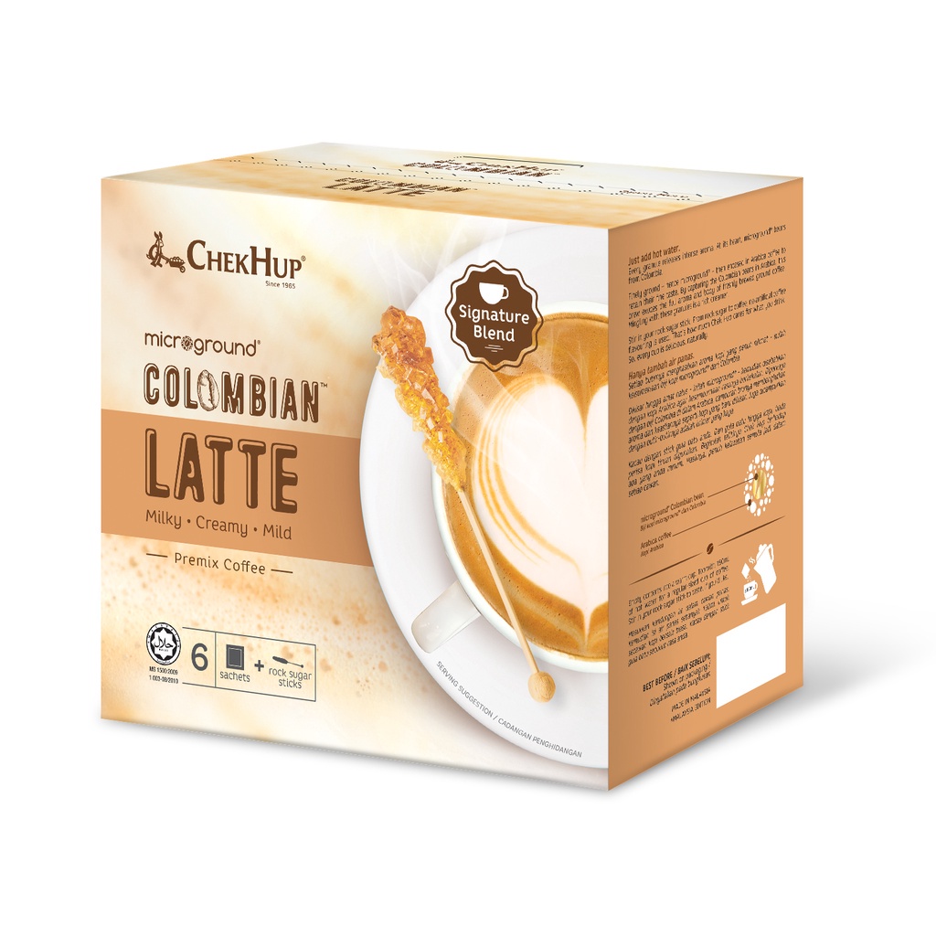 PREMIX COFFEE Chek Hup Microground Colombian 6x23g Cappuccino , Latte ...