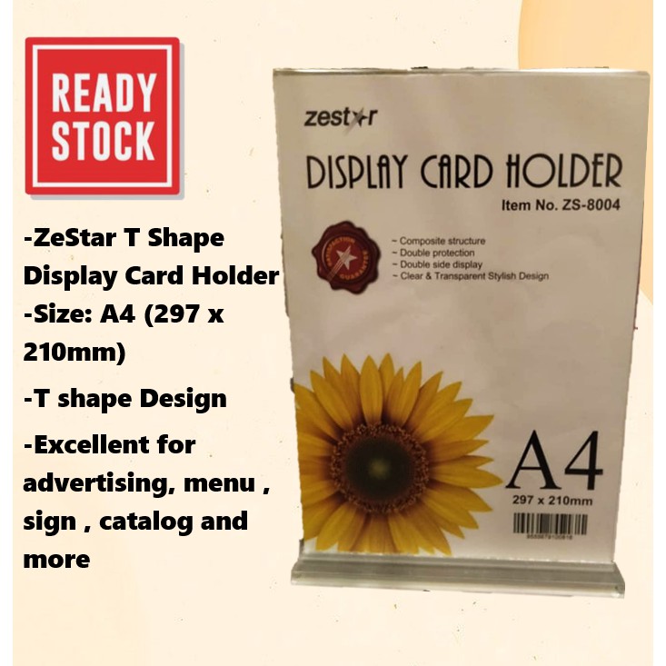 ZeStar A4 Display Card Stand T shape | Shopee Malaysia
