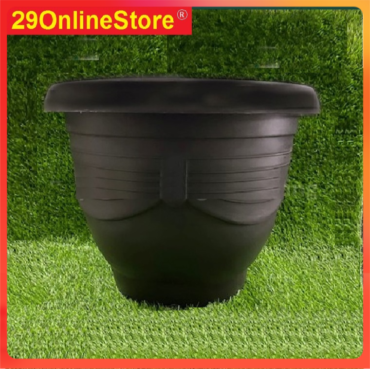Large Medium Plastic Round Flower Pot Pasu Bunga Besar Sederhana Vase ...