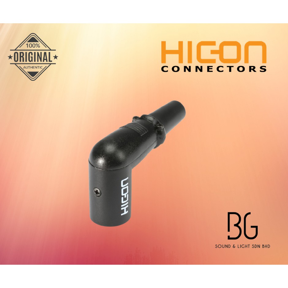 Hicon HI-X3RM-M Black Angled L XLR 3-pole metal Soldering Male connector silver plated contact ...