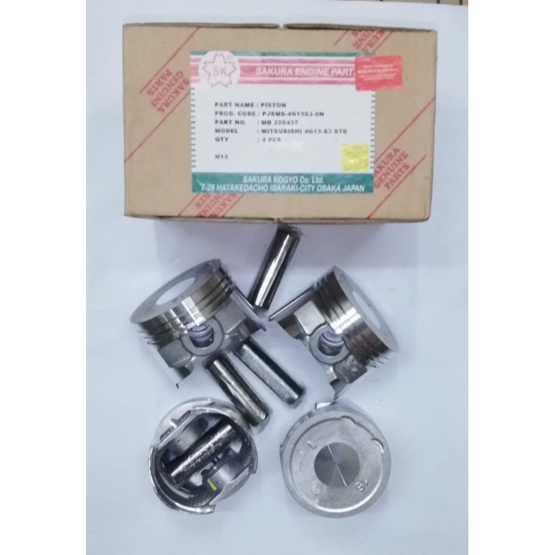 SAGA 12V 1.5CC 4G15 BORE-75.5MM PISTON WITH PIN MD320437-STD | Shopee ...